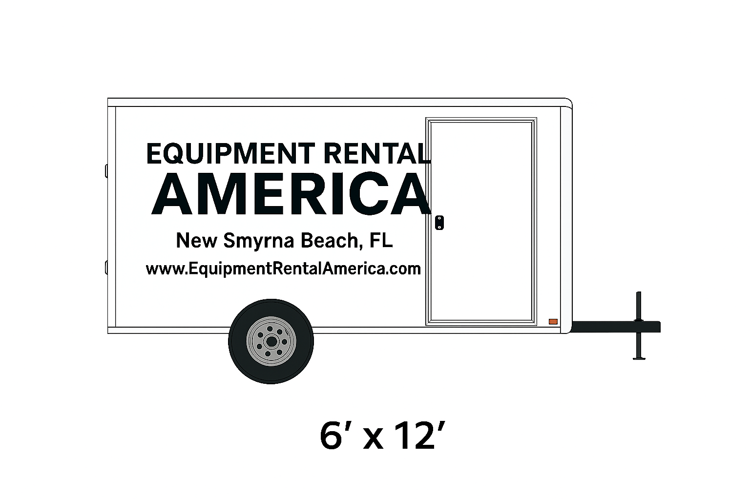 6’ x 12’ Enclosed Moving Trailer with Ramp - Equipment Rental America